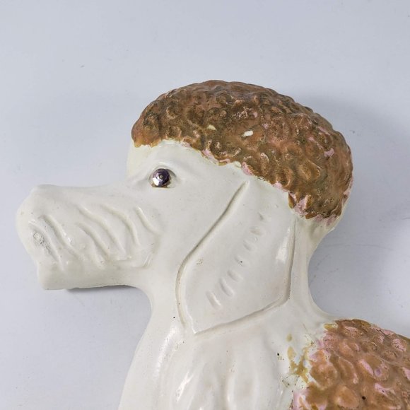 Unmarked | Accents | Vintage Chalkware Poodle Wall Hanging Mcm White ...
